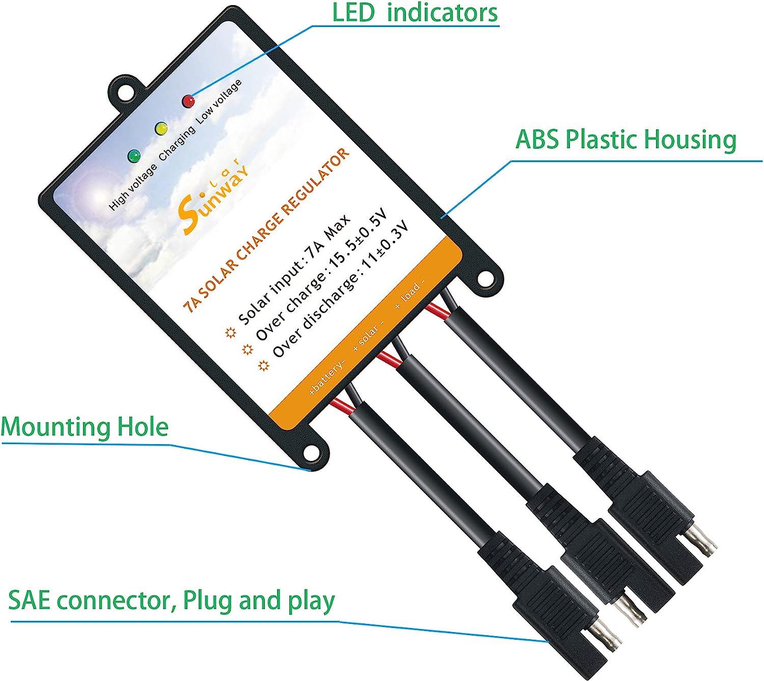 Sunway Solar Panels Charge Controller 12V Battery Regulator 7A Review ...