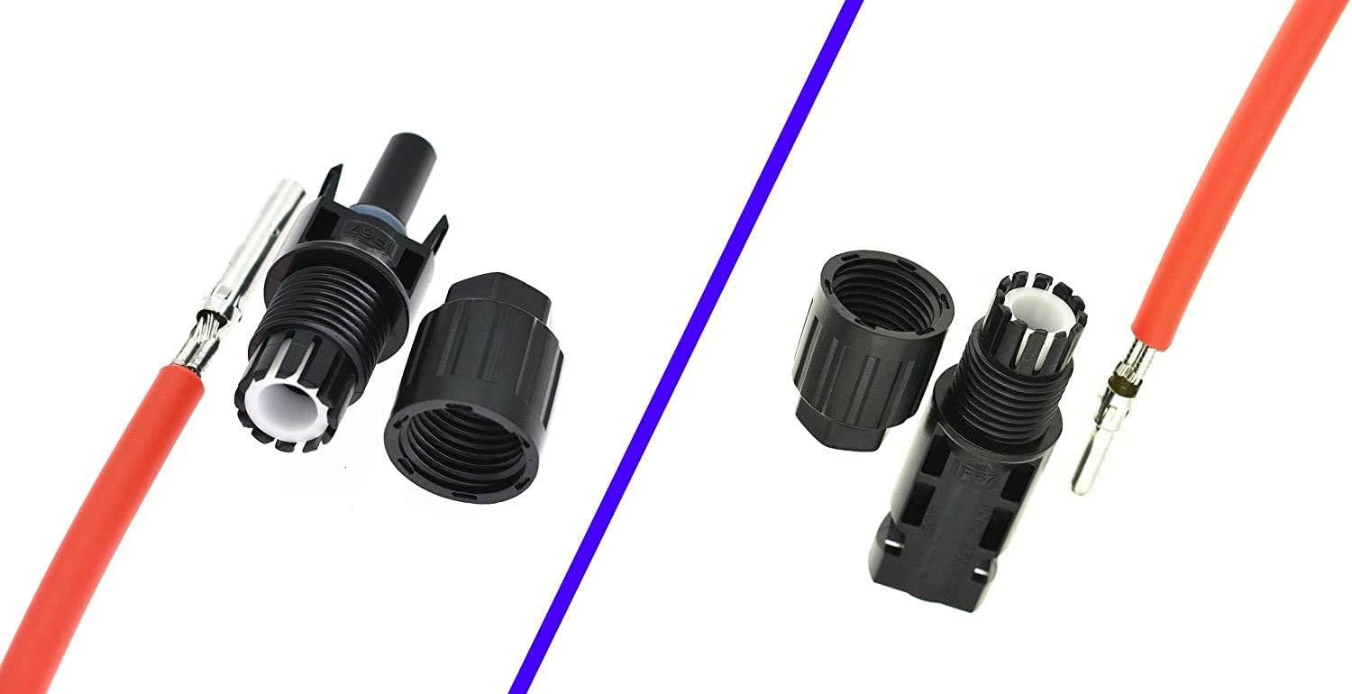 1 Pair Black + Red 10AWG(6mm²) Solar Panel Extension Cable Wire ...