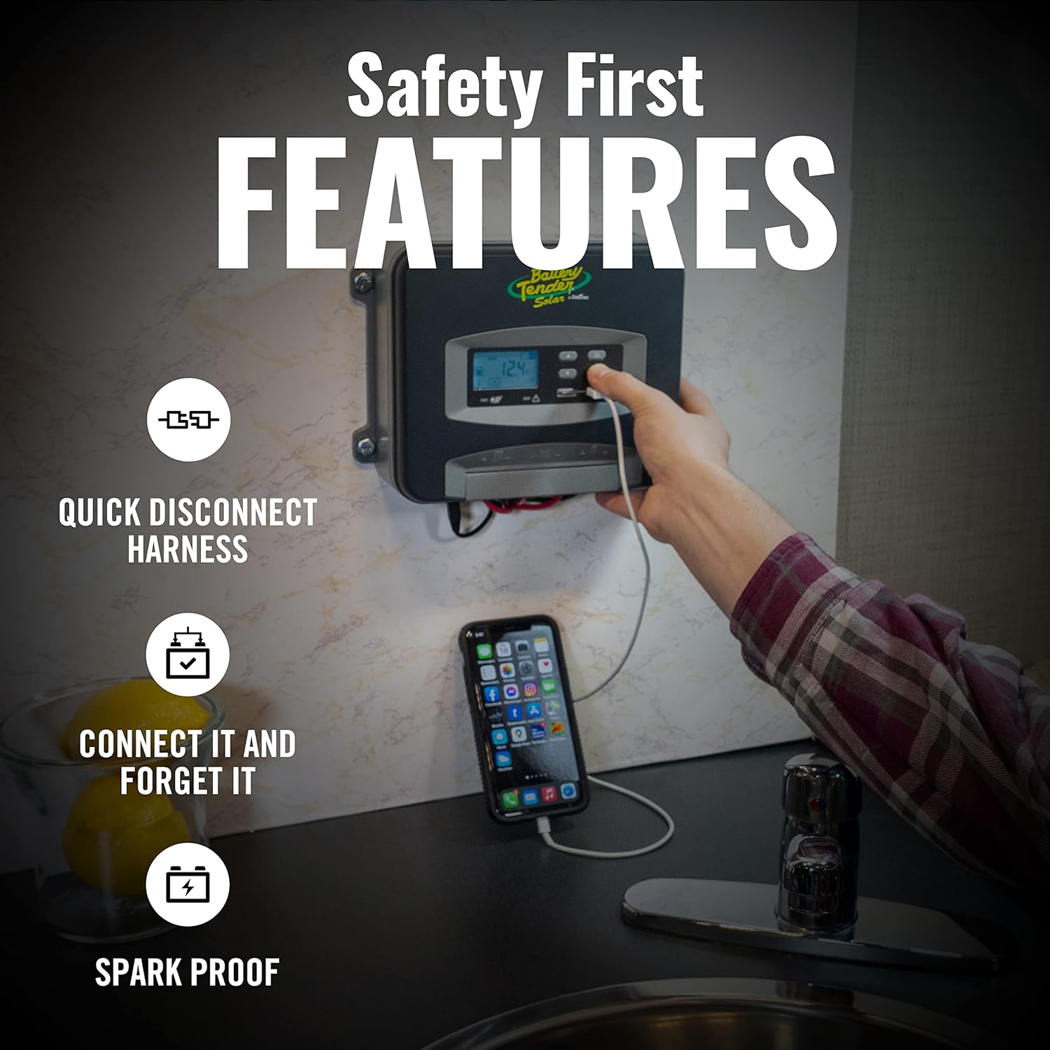 Battery Tender 50 AMP PWM Solar Charge Controller with Dual USB Port ...