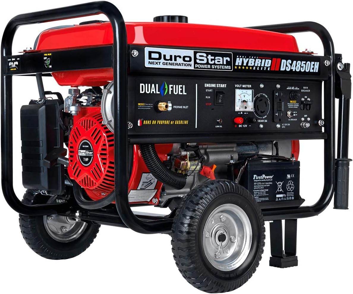 DS4850EH Dual Fuel Portable Generator-4850 Watt Gas or Propane Powered ...