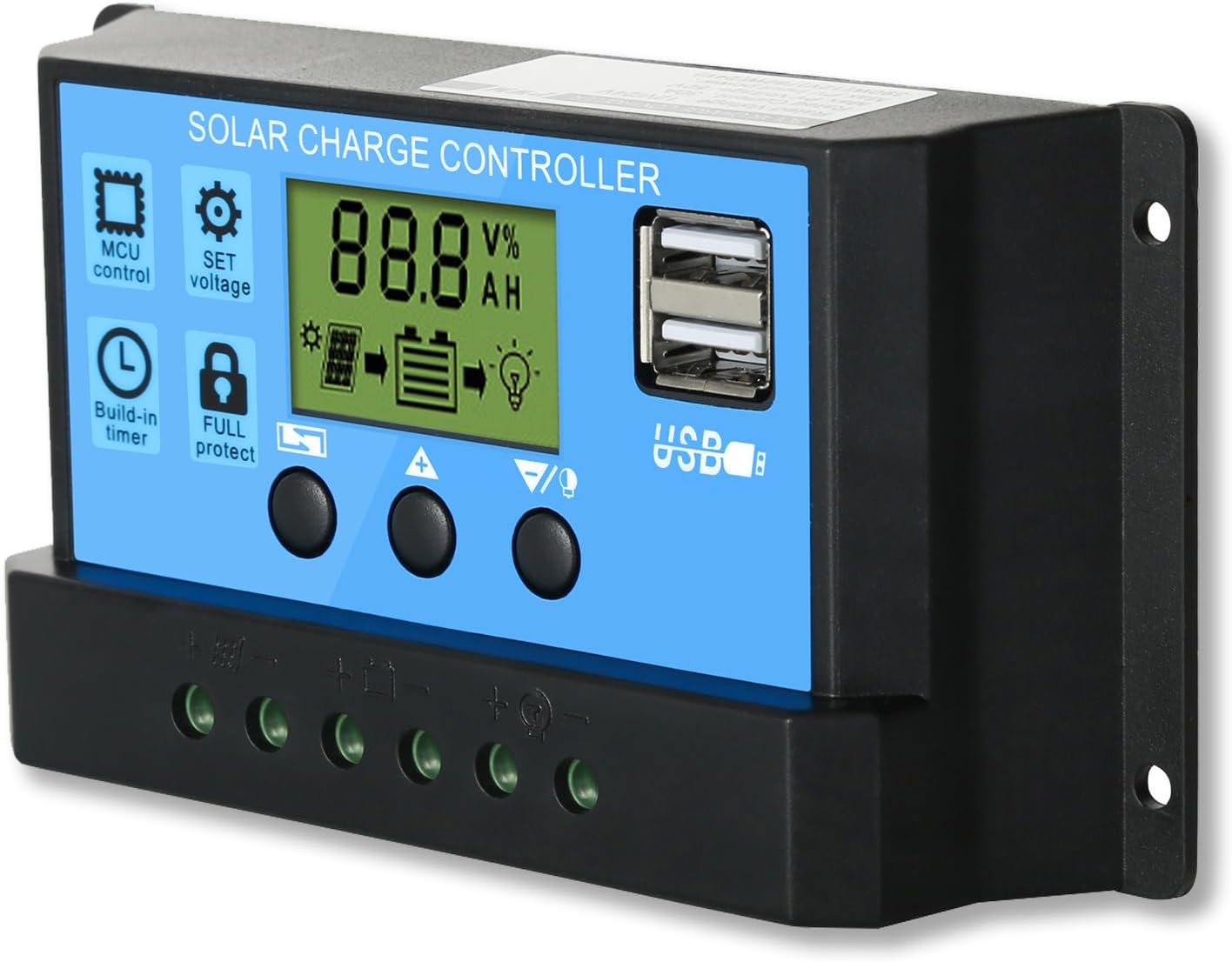 Jadeshay 30A PWM Solar Charge Controller with Dual USB - Solar Generators