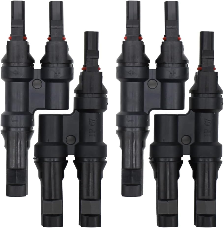 Generic 4 PCS Solar Branch Connectors 1500V DC IP67 Waterproof T ...
