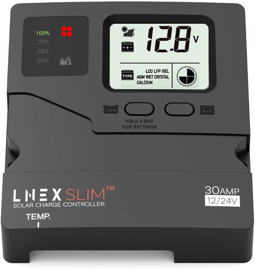 LNEX 30A Solar Charge Controller with 5 Stage Battery Regulator - Solar ...