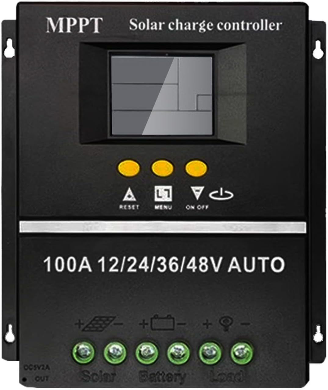 SAOOER 100A MPPT Solar Charge Controller, 12/24/36/48V, LCD Display ...