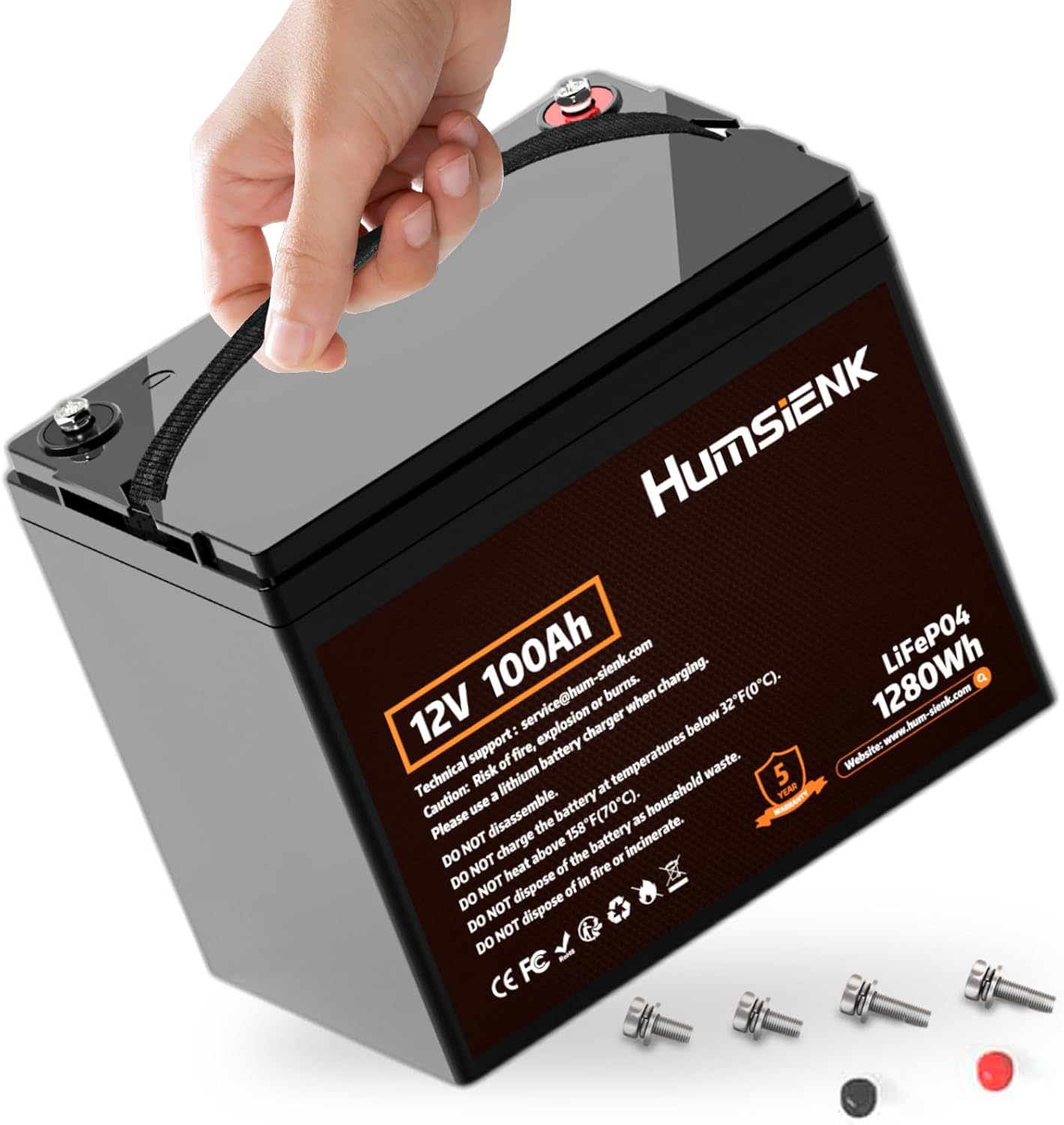 BrandX 12V 100Ah LiFePO4 Battery Built-In 100A Smart BMS - Solar Generators