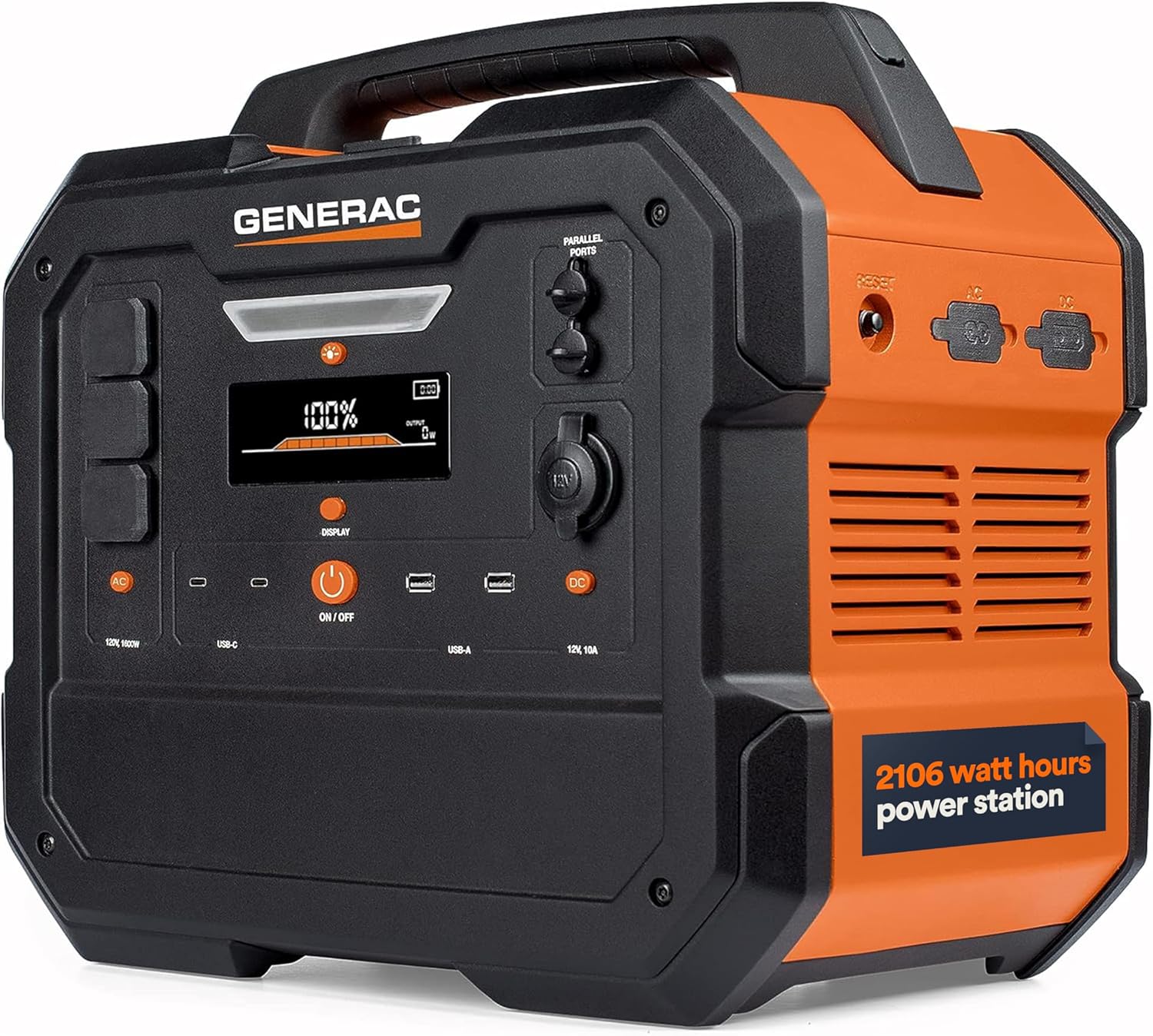 Generac 2106Wh Portable Power Station with Lithium-Ion Battery - Solar ...