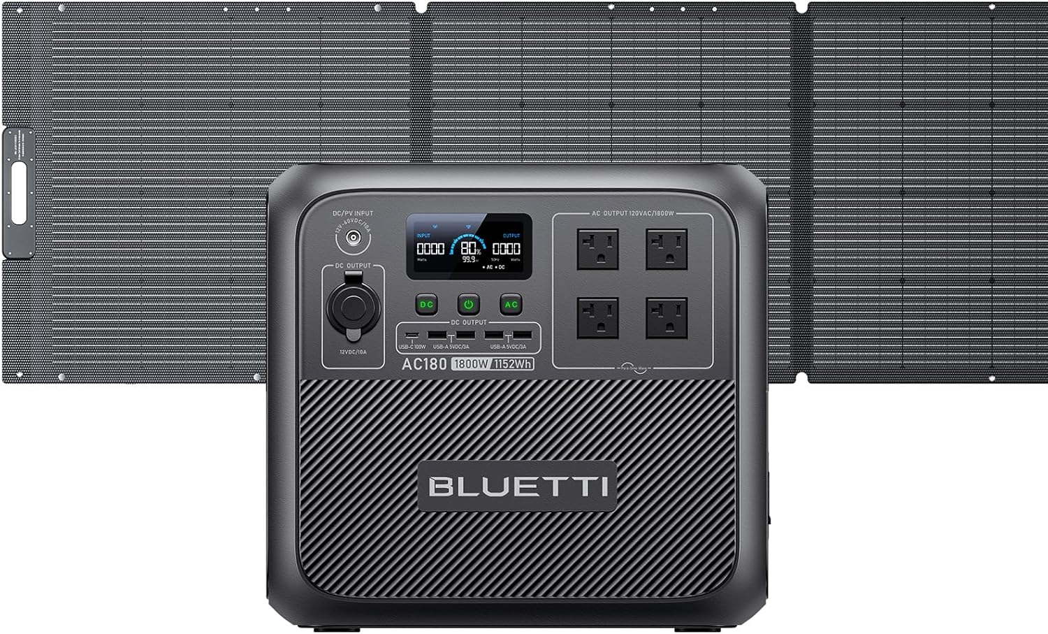 BLUETTI Solar Generator AC180 with 350W Solar Panel - Solar Generators