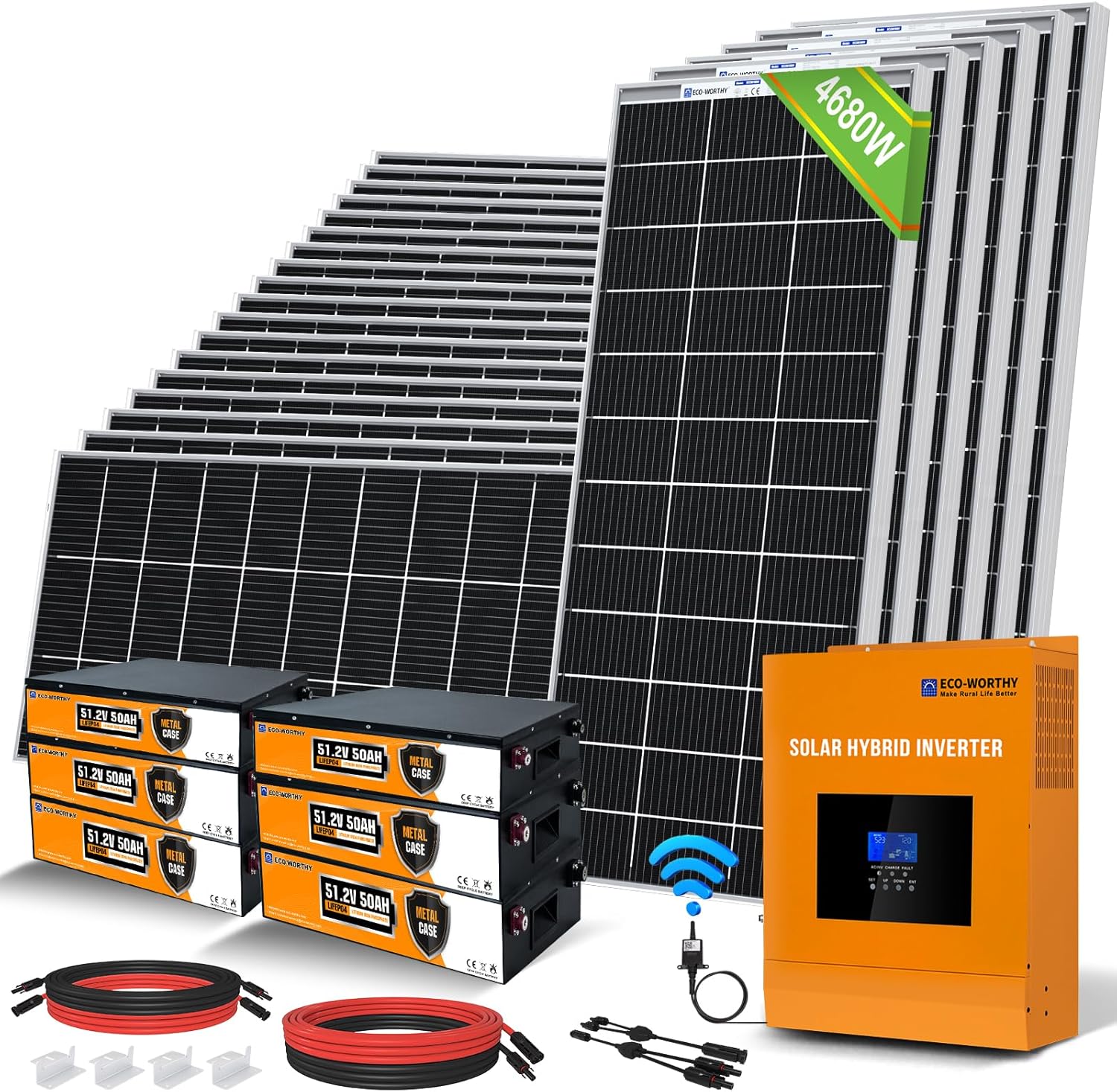 ECO-WORTHY 4680W 21.5KWH 48V Off Grid Solar System Kit Pro - Solar ...