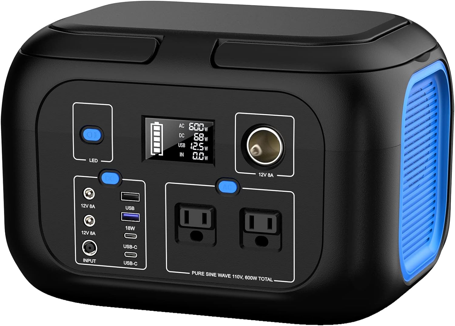 Brand Portable Power Station 600W Power Bank 296Wh Solar Generator ...